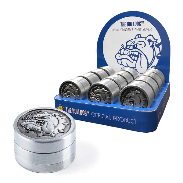 The Bulldog 3-Part Metal Grinder in Striking Silver – Happy Holland ...