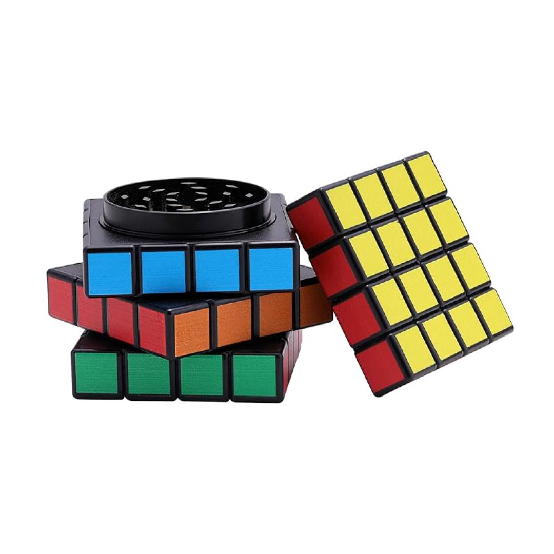 Rubiks Cube Herb Grinder - 2.3 Inch 4-Piece Zinc Grinder - B2B - Happy ...
